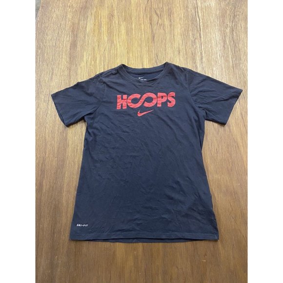 Nike | Shirts & Tops | The Nike Tee Hoops Swoosh Logo Black Graphic ...